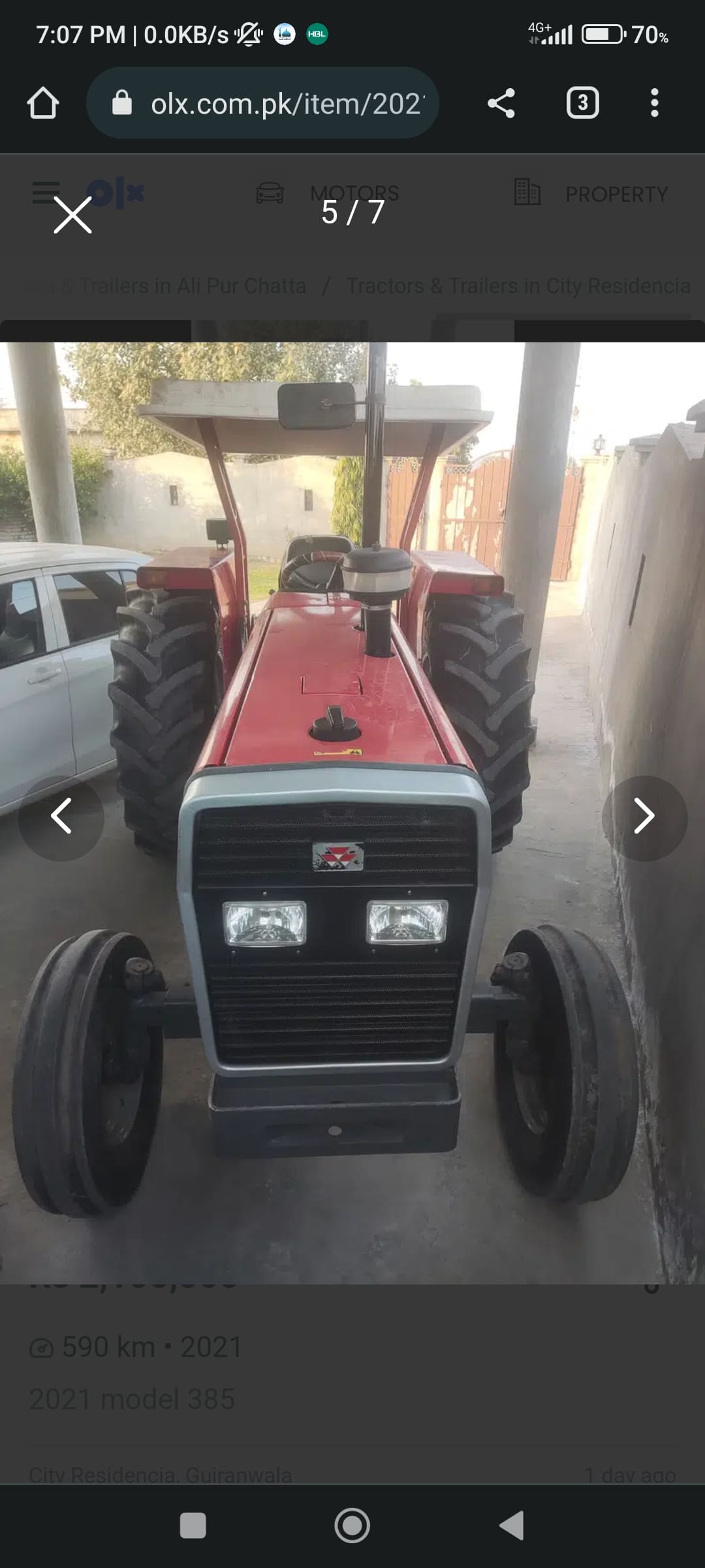 MF 385 tractor model 2021 Millat tractor - Buy Used Tractors in Pakistan